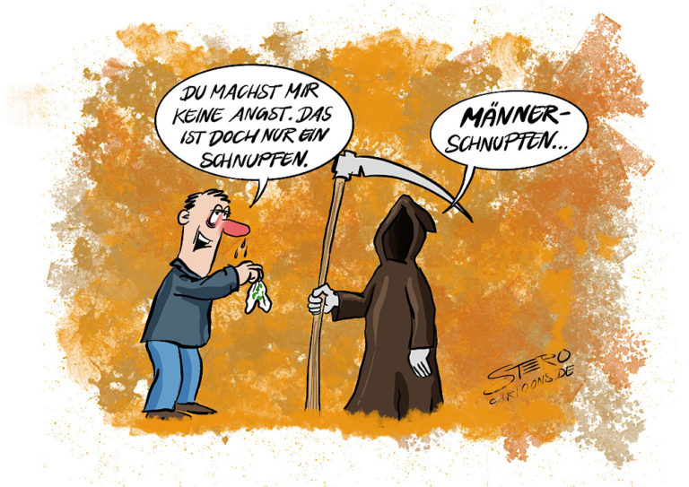 cartoon-karikatur-Cartoon Comic zum Männerschnupfen - Roth-Cartoons