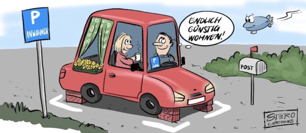 cartoon-karikatur-Cartoon Comic zu Wohnen bei hohen Mietpreisen - Roth ...