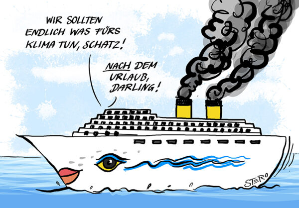 cartoon-karikatur-Cartoon zu Kreuzfahrt und Klima - Roth-Cartoons