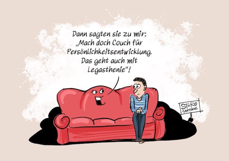 cartoon-karikatur-Cartoon: Eine Couch als Coach - Roth-Cartoons