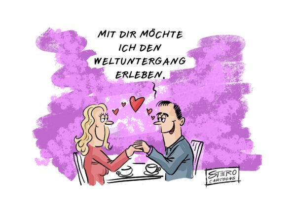 cartoon-karikatur-Cartoon - ewige Liebe im Weltuntergang Cartoon - Roth-Cartoons