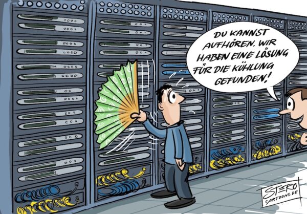 cartoon-karikatur-Cartoon - Serverraum und Kühlung - Roth-Cartoons